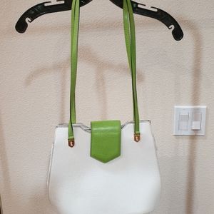 a. testoni | Bags | Vintage Atestoni Whitegreen Shoulder Bag Leather ...